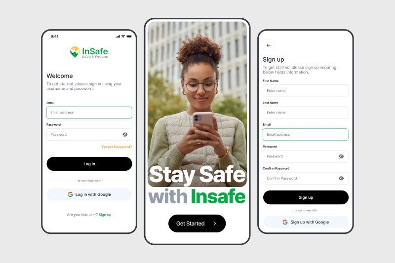 InSafe – Safety & Authentication Mobile App UI by Zainstudio on Muzli