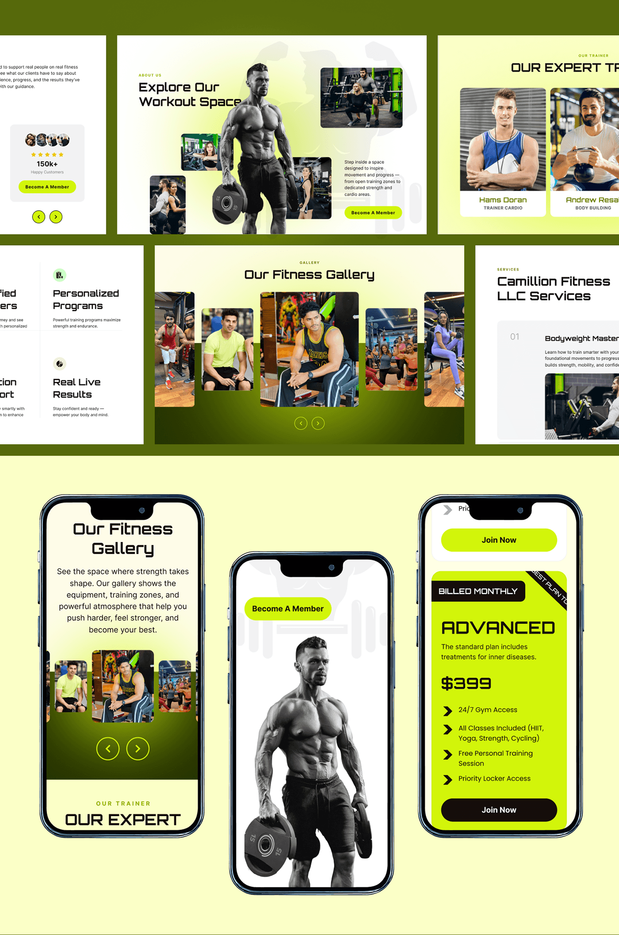 Camillion Fitness LLC — Modern Gym Website UI/UX Design by Waa ...