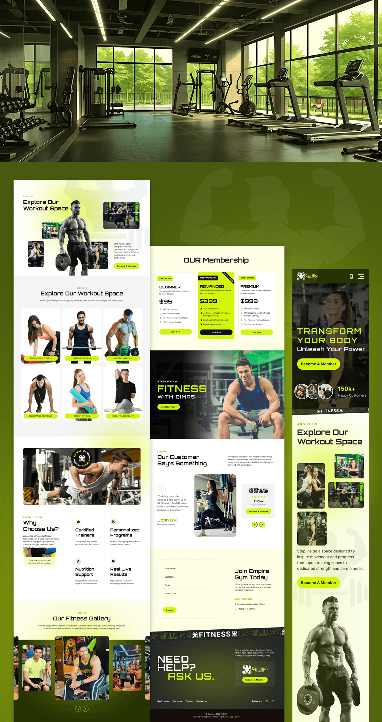 Camillion Fitness LLC — Modern Gym Website UI/UX Design by Waa ...