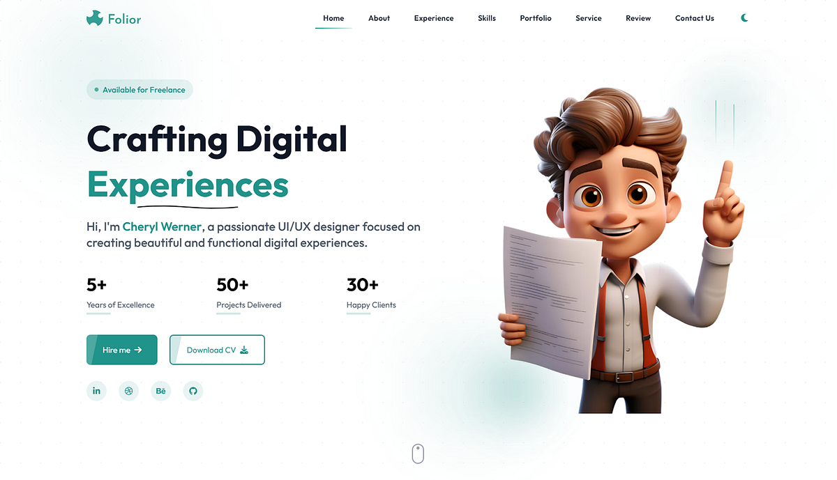 Folior – The Ultimate Developer Portfolio by Mantraksh Devs on Muzli