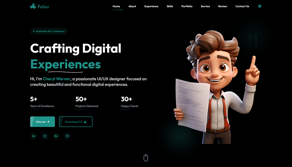 Folior – The Ultimate Developer Portfolio by Mantraksh Devs on Muzli