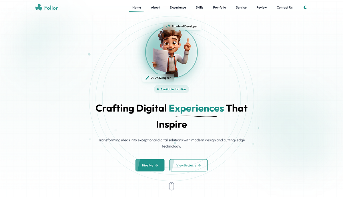 Folior – The Ultimate Developer Portfolio by Mantraksh Devs on Muzli