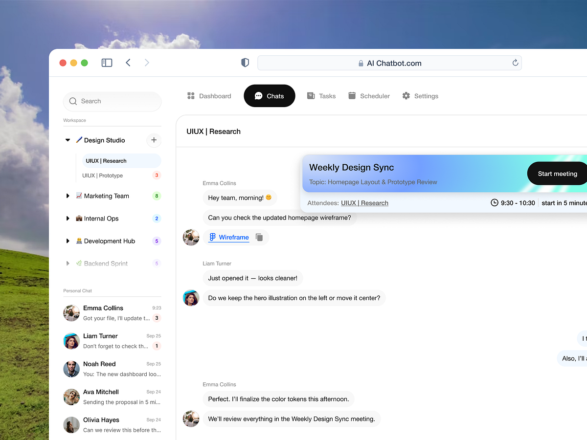Team Chat Dashboard UI 💬 by Airzon Agency on Muzli