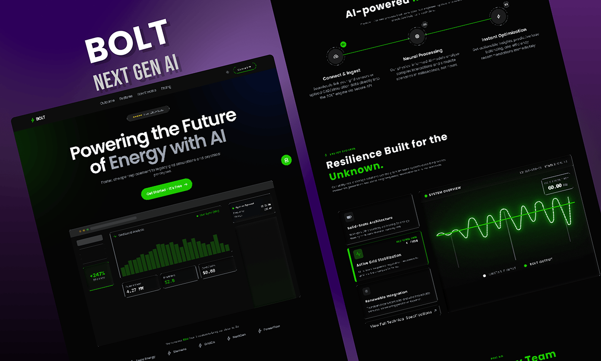 BOLT- AI-Powered Energy Platform Web UI/UX by Shafi on Muzli