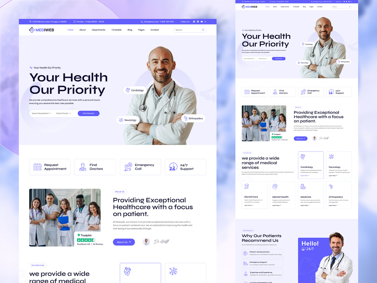 Medical Hospital Landing Page UI Design by Imran Hossain on Muzli