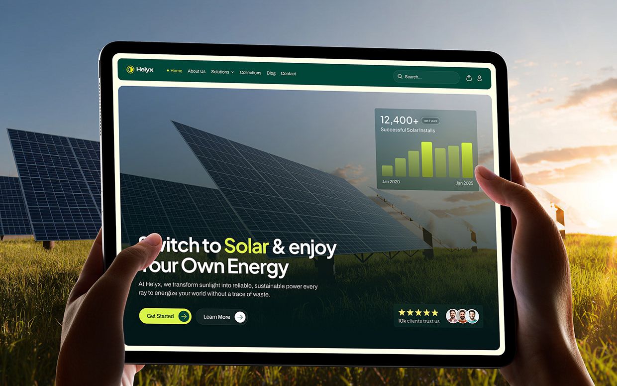 Helyx - Solar Energy Website UX/UI by Visualjoy on Muzli