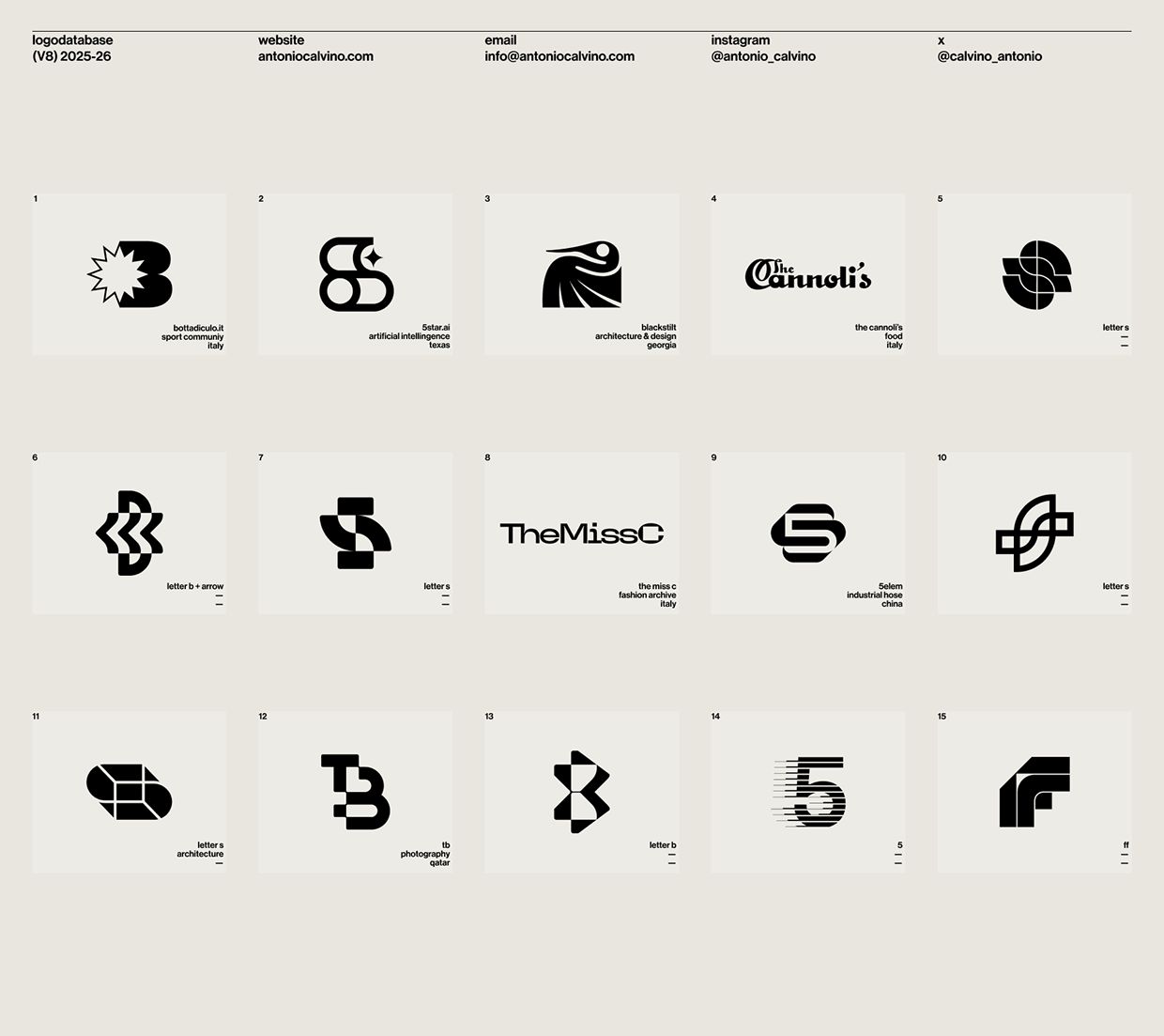 Logo Database (v8) 2025-26 by Antonio Calvino on Muzli