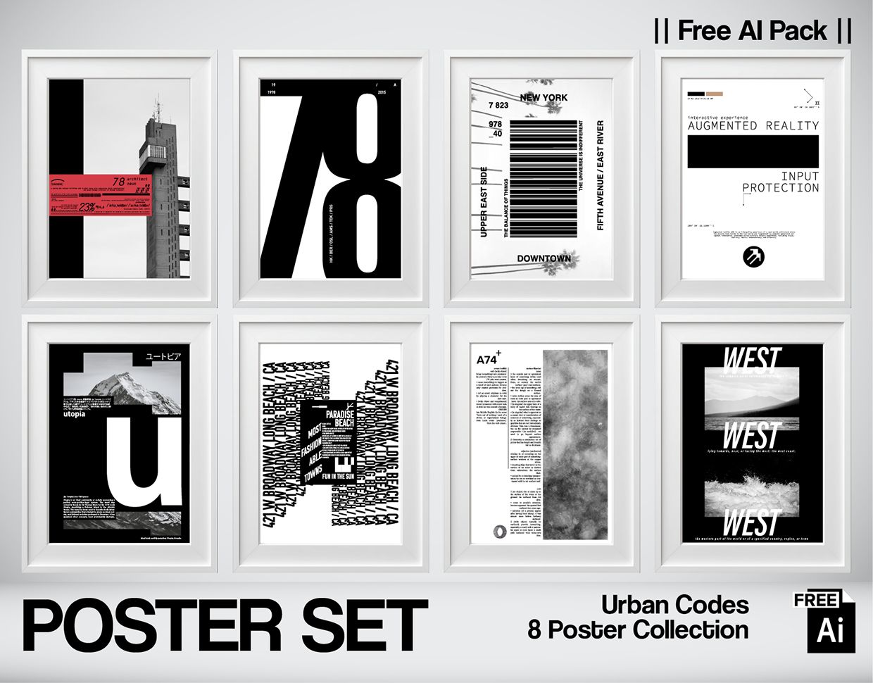 Urban Codes — Free AI Poster Collection (8 Posters) by Serkan KÖSEMEK ...