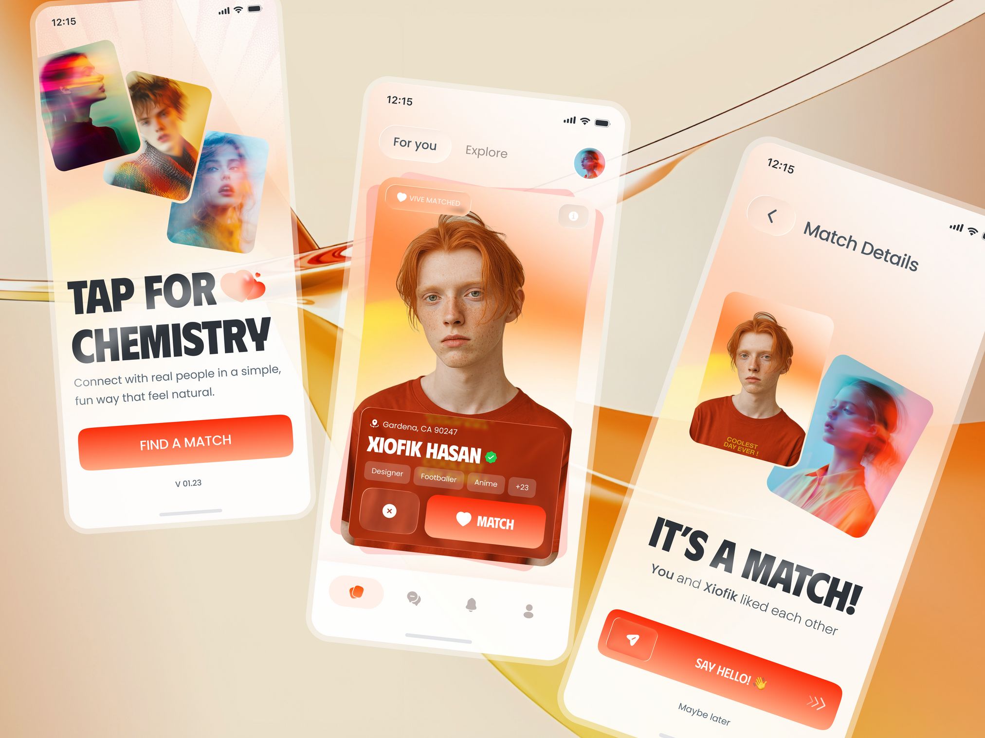 Dating App UI Design – Mobile-First Matchmaking Interface with Swipe UX ...