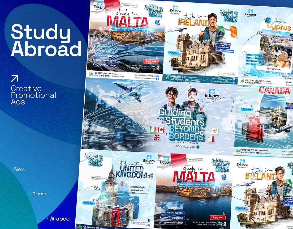 Study Abroad social media | Promotional Ads by Sonia Mahjabin on Muzli