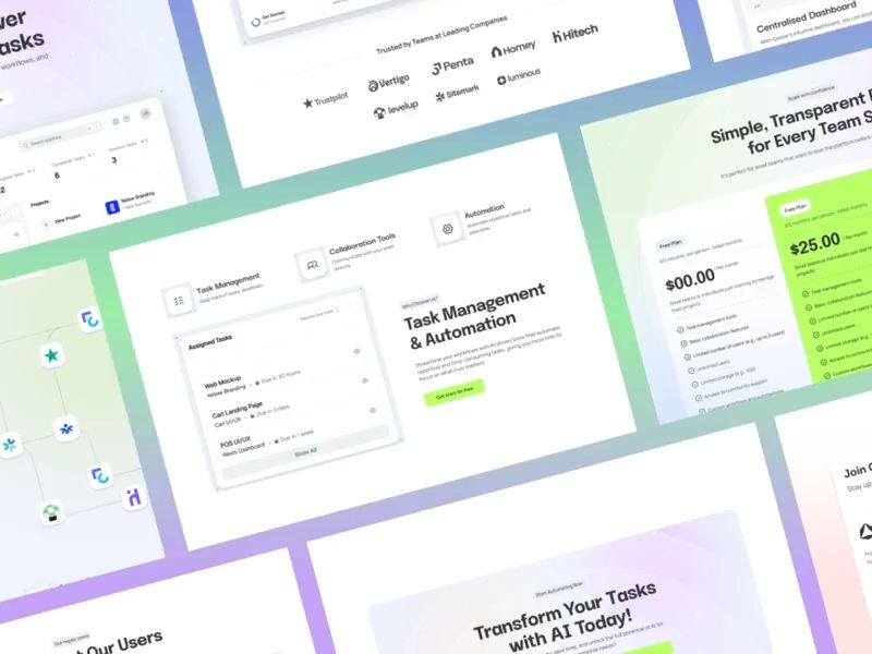 AI Task Management Platform - Landing Page design by Arif billah on Muzli