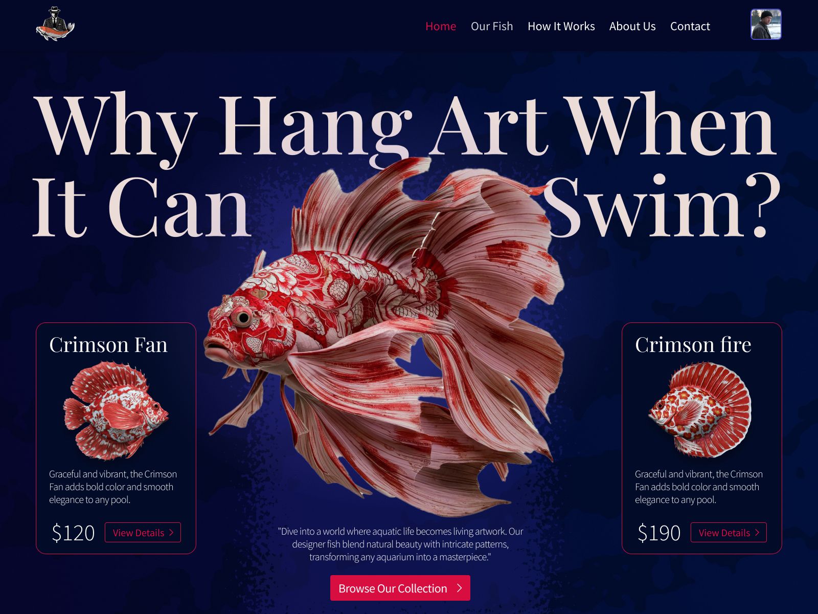 UI Shot, Fish website store by ismail oukhrib on Muzli