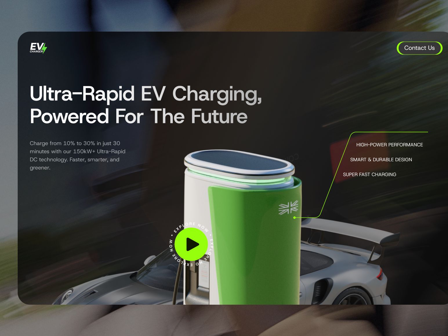 Ultra-Rapid EV Charger - 3D Landingpage by Thu Thu by Thu Thu on Muzli