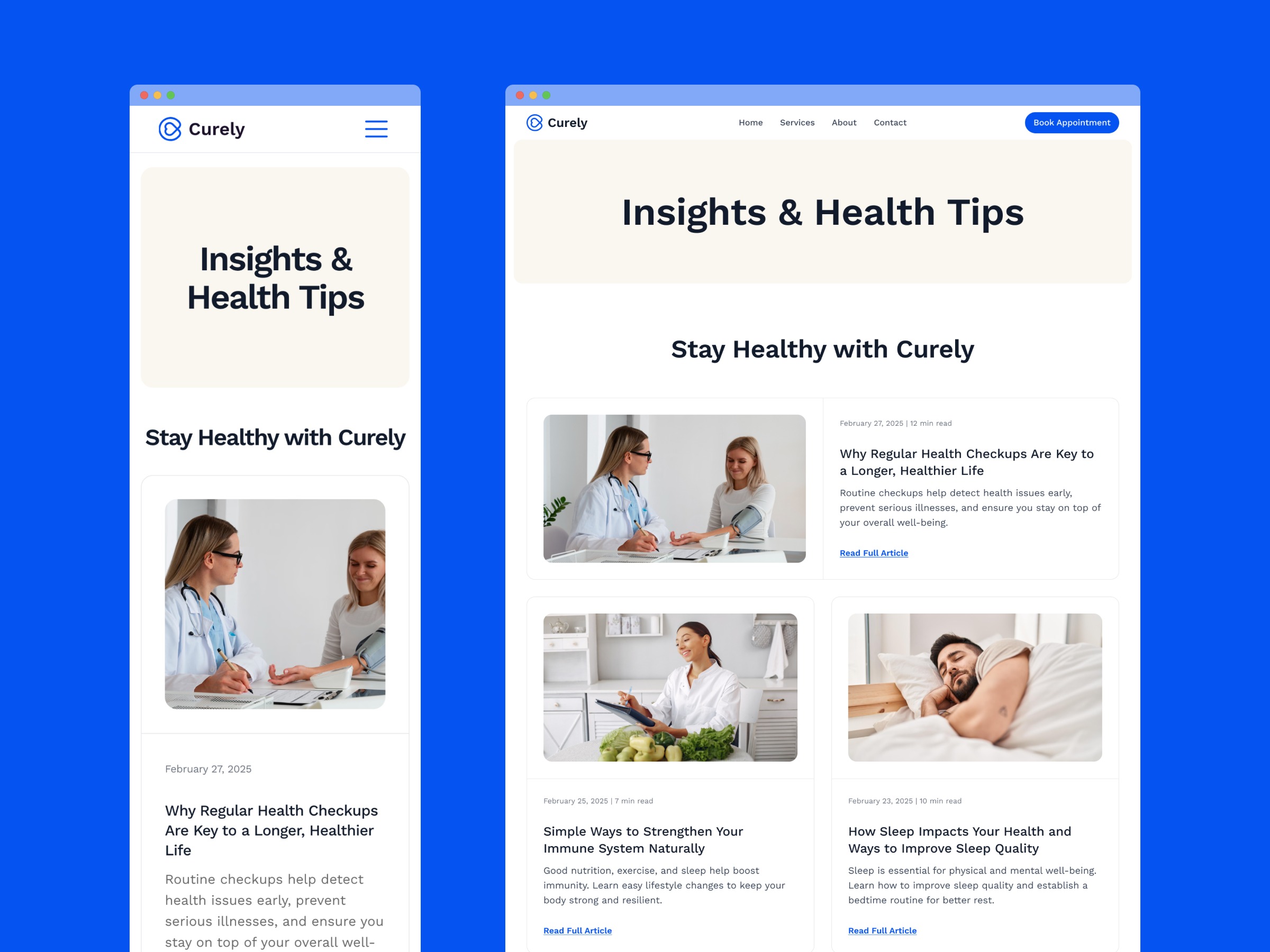 Curely Health Care Website Template By Abir Mahmood On Muzli