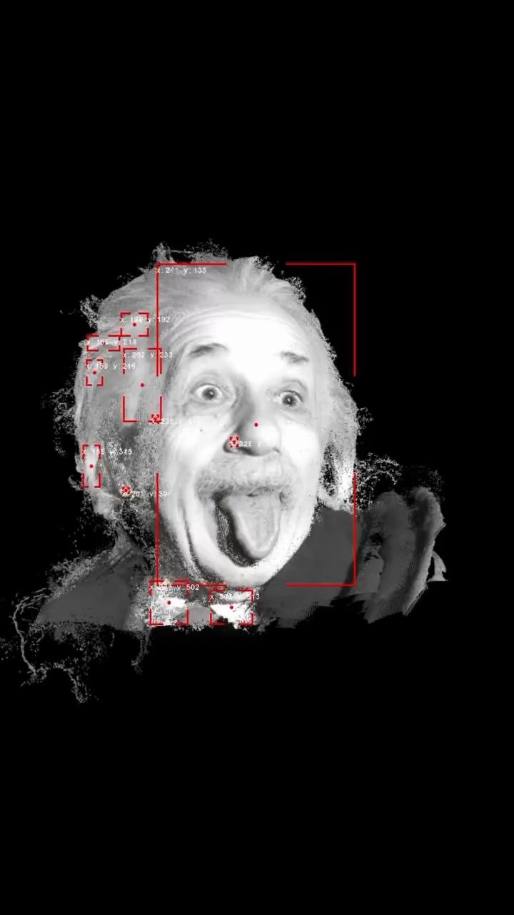 Albert Einstein Tongue 3D point cloud reconstructed from a single image ...