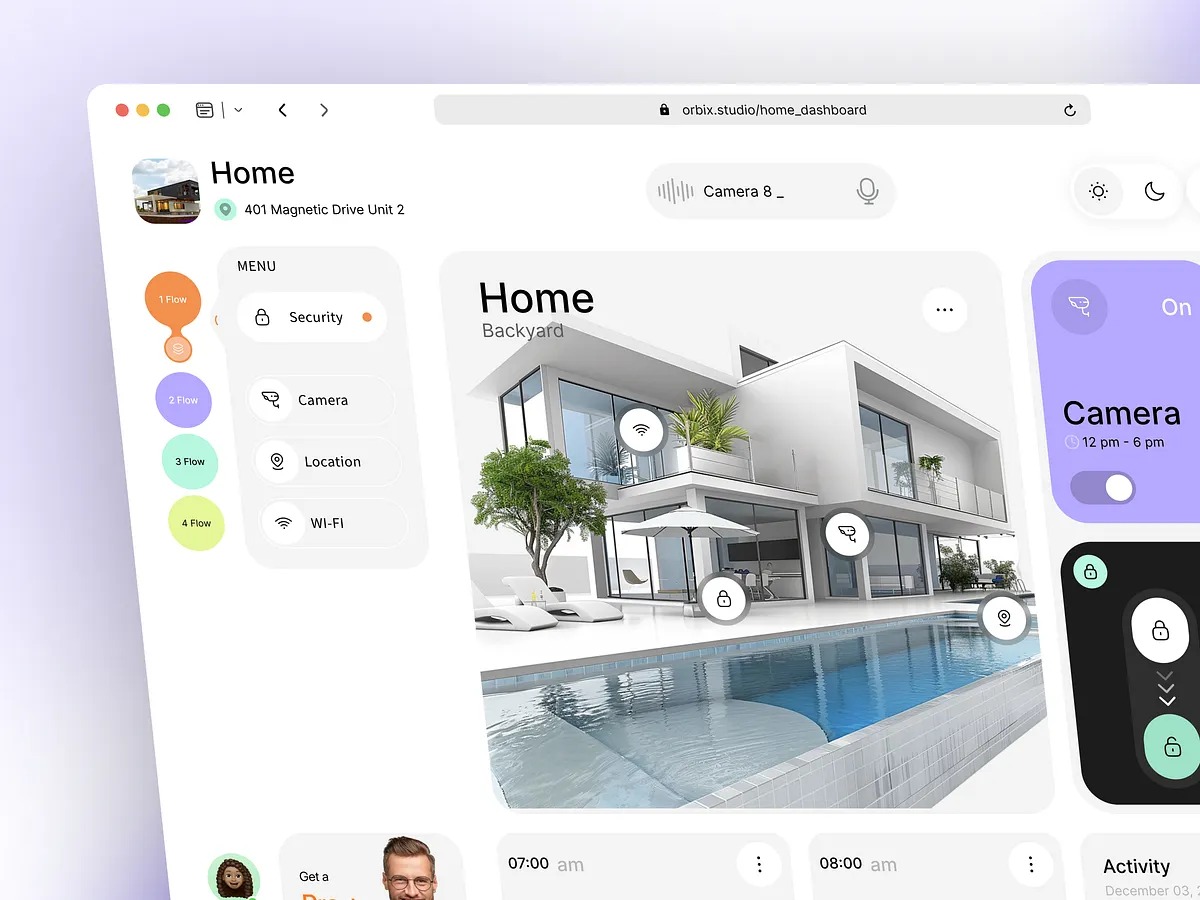 Smart Home Dashboard Design | Orbix Studio by Orbix Studio on Muzli