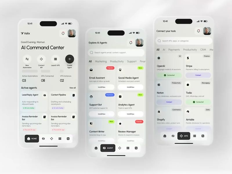 AI Automation SaaS App — Mobile Dashboard UI by Orbix Studio on Muzli