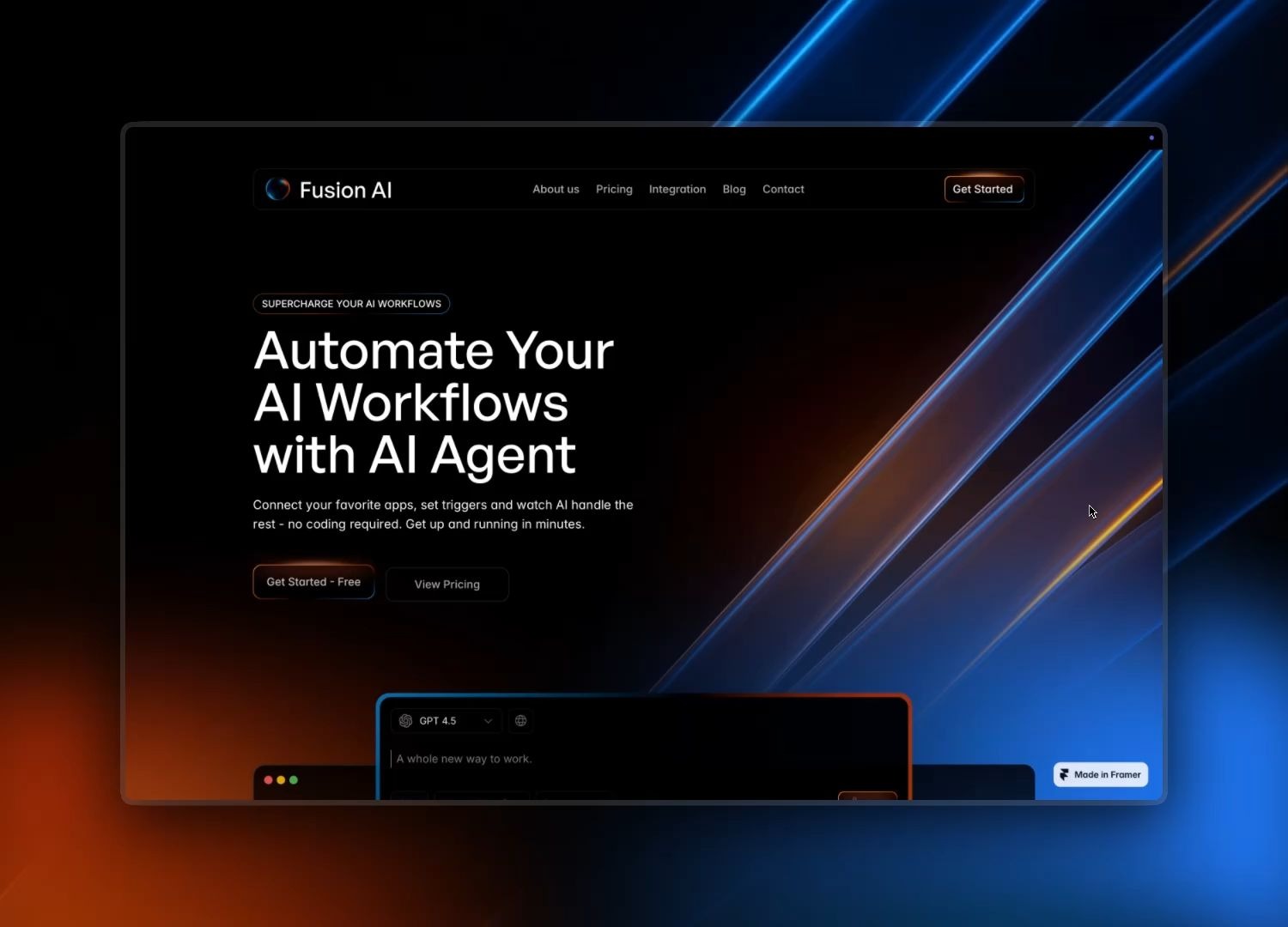 Fusion AI — Automation & AI Agent Template by Amani on Muzli