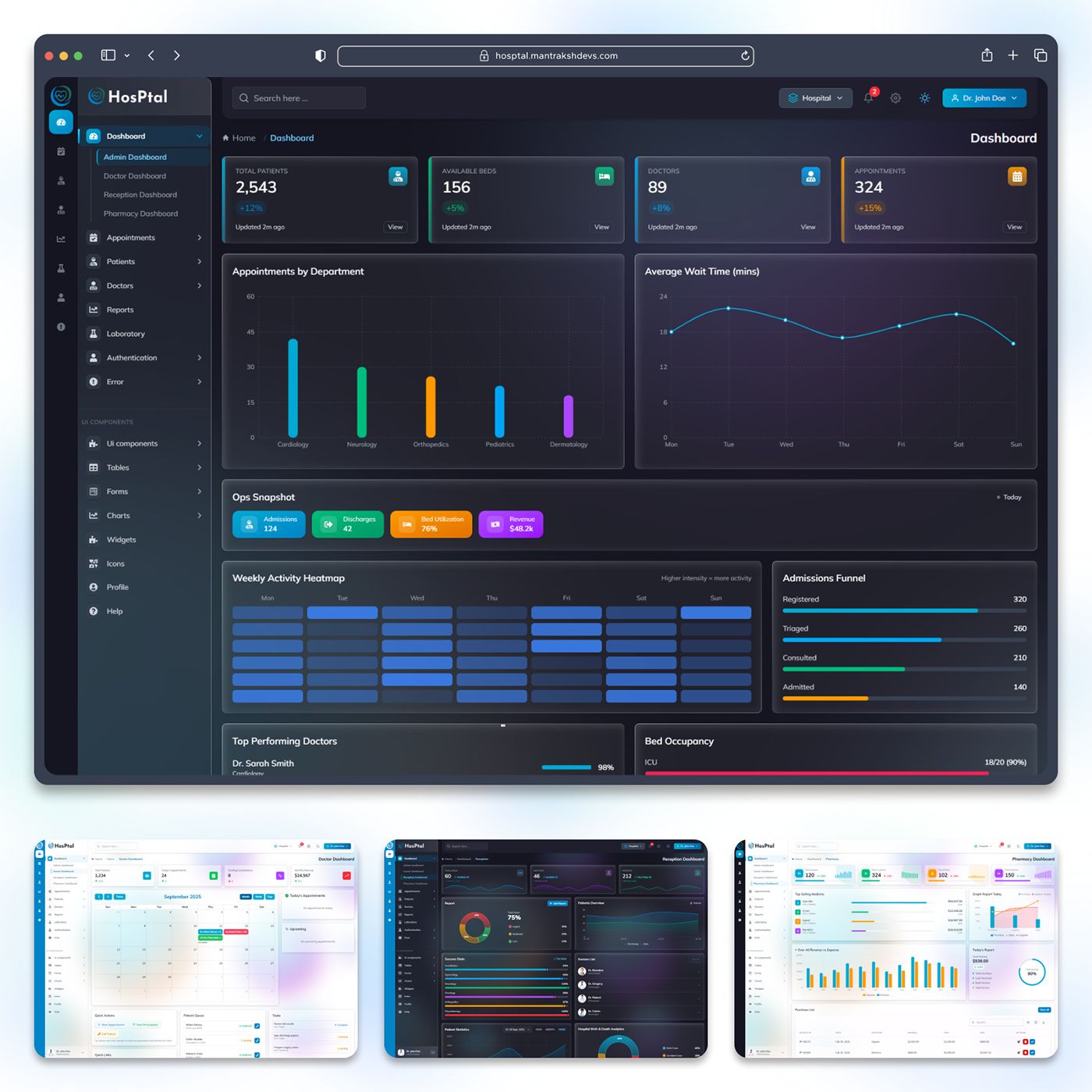 Healthcare Admin Dashboard UI Design by Mantraksh Devs on Muzli