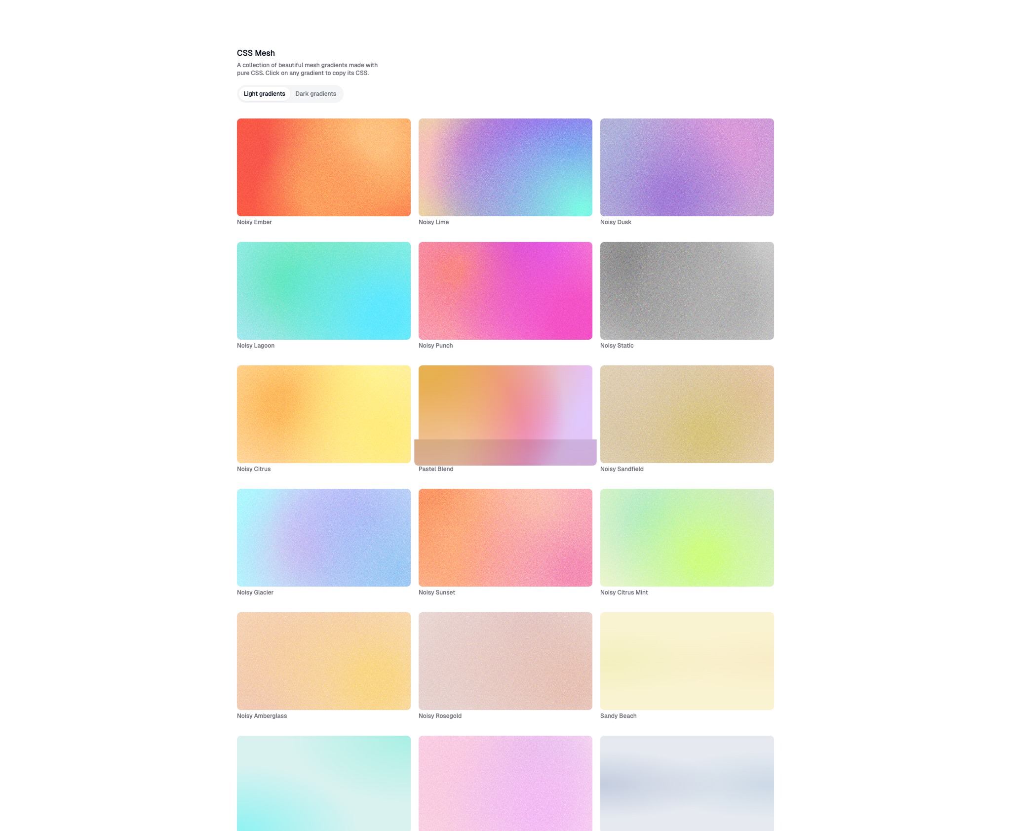 CSS Mesh | Pure CSS mesh gradients by Michael Andreuzza on Muzli