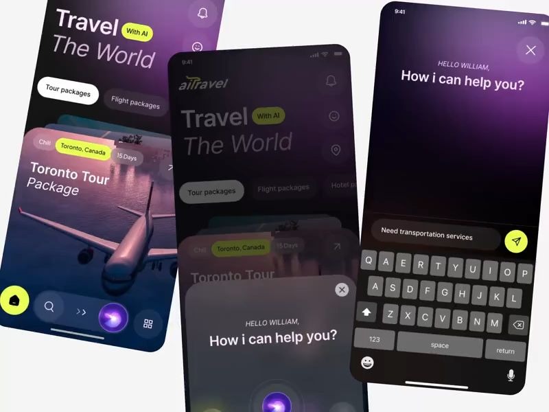 AI Call Assistant App UI – Dark Mode Mobile Design by Orbix Studio on Muzli