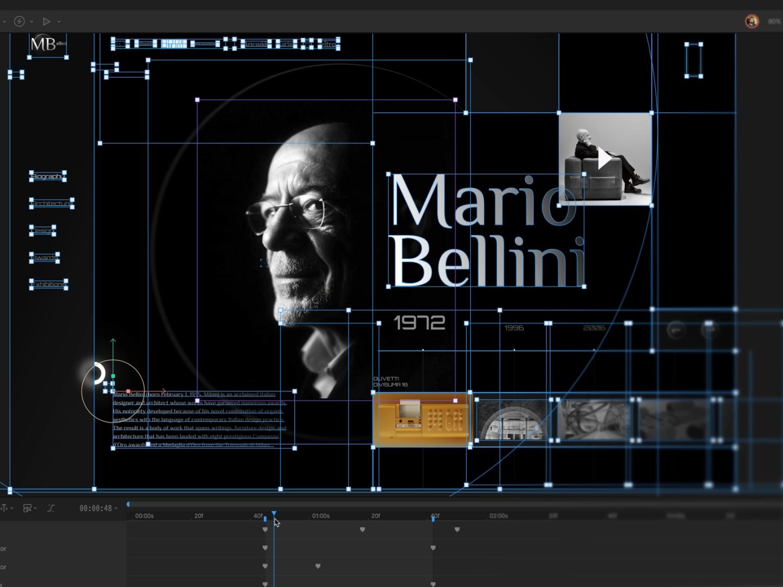 Mario Bellini Web - Rive Challenge Submission Here! by JAVIER on Muzli